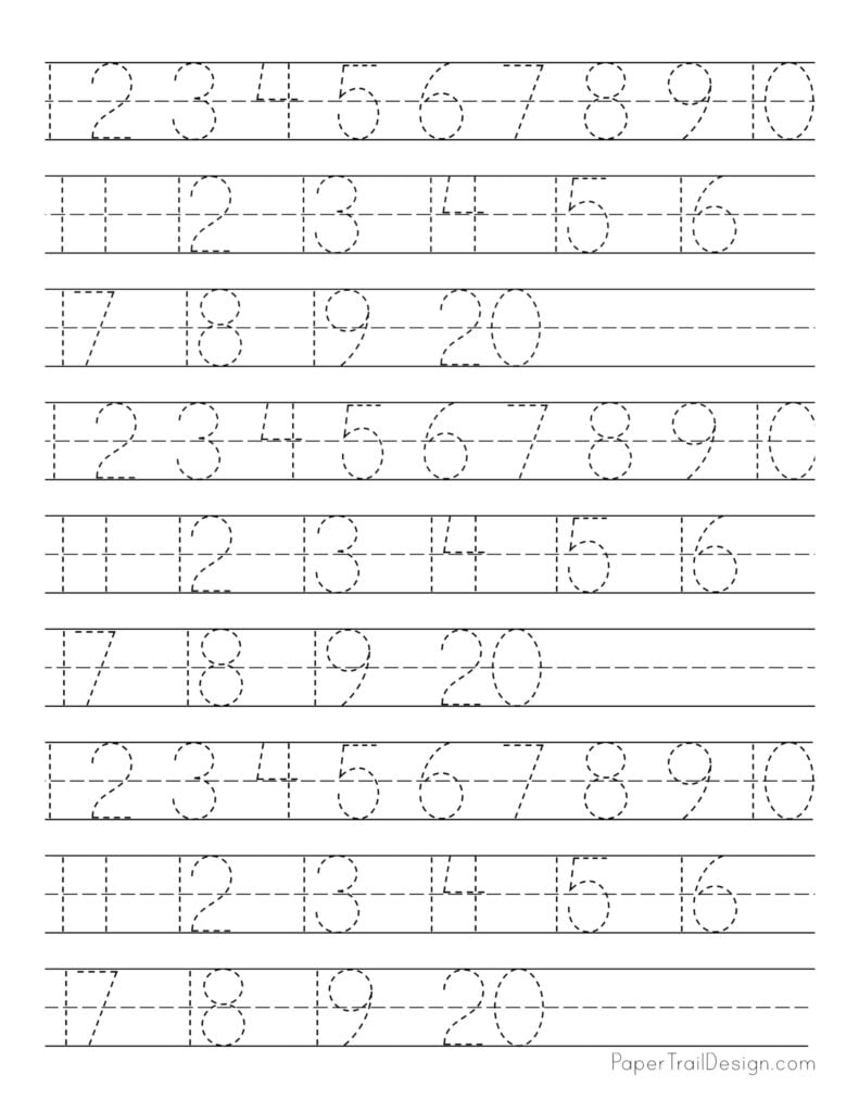 Free Number Practice Sheets For Kindergarten Free Printable