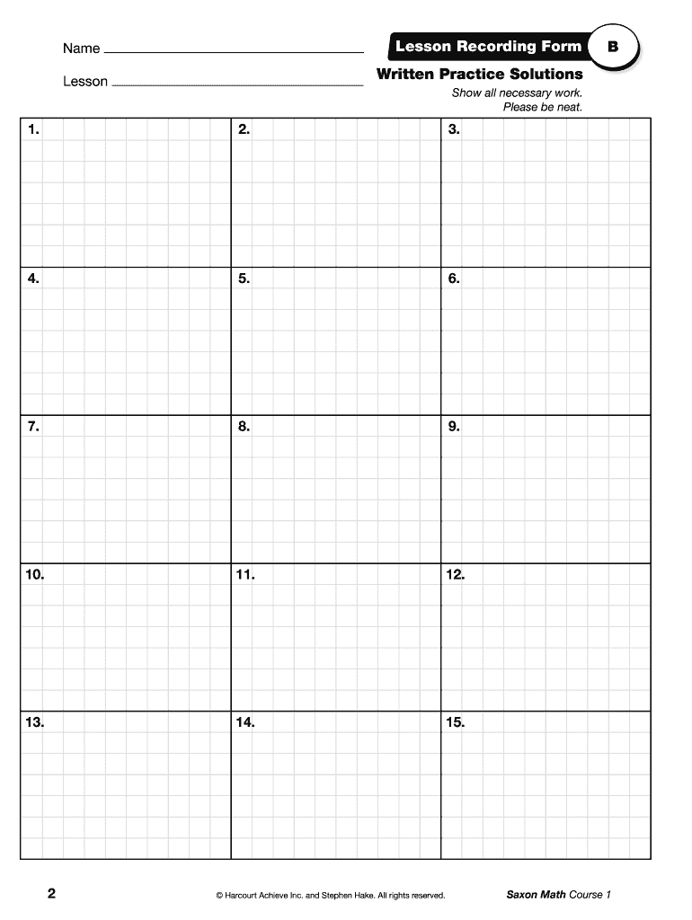 Printable Saxon Math Homework Paper Free Printable