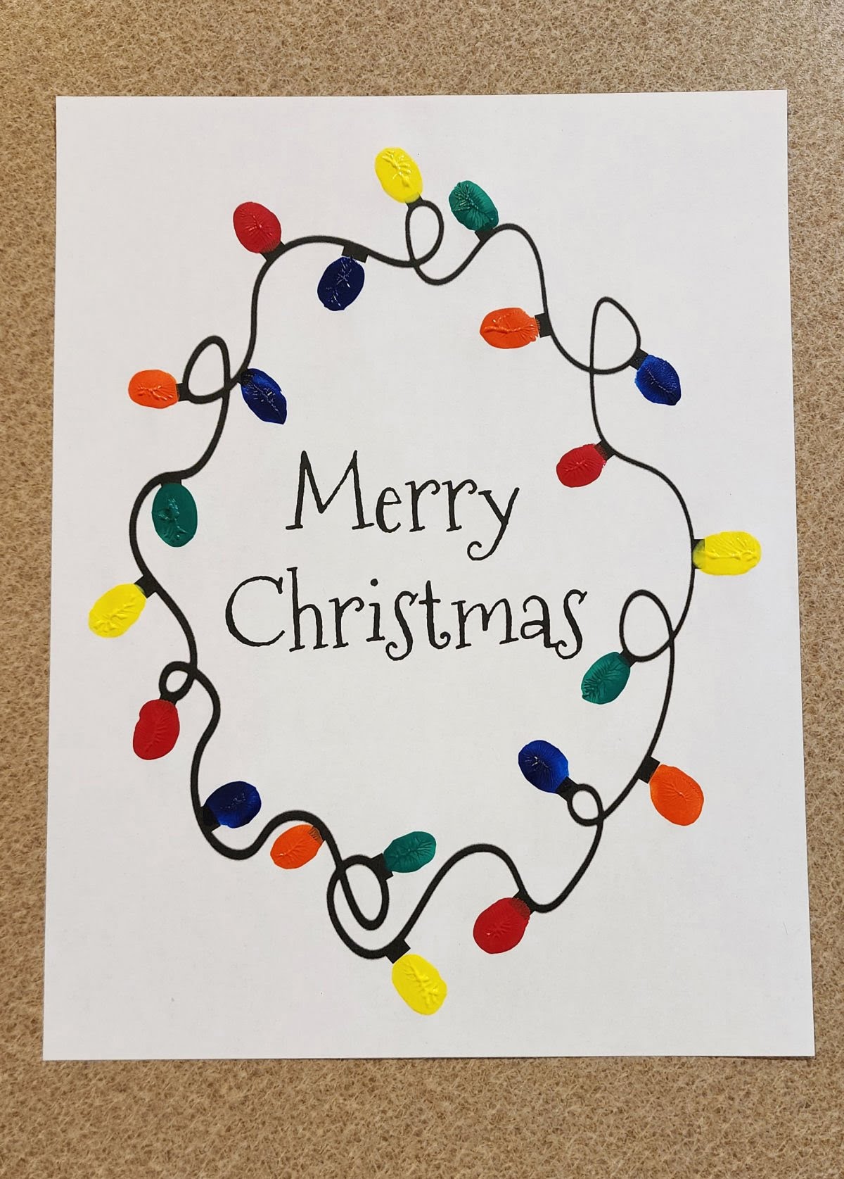 Printable Fingerprint Christmas Lights Template Free Printable