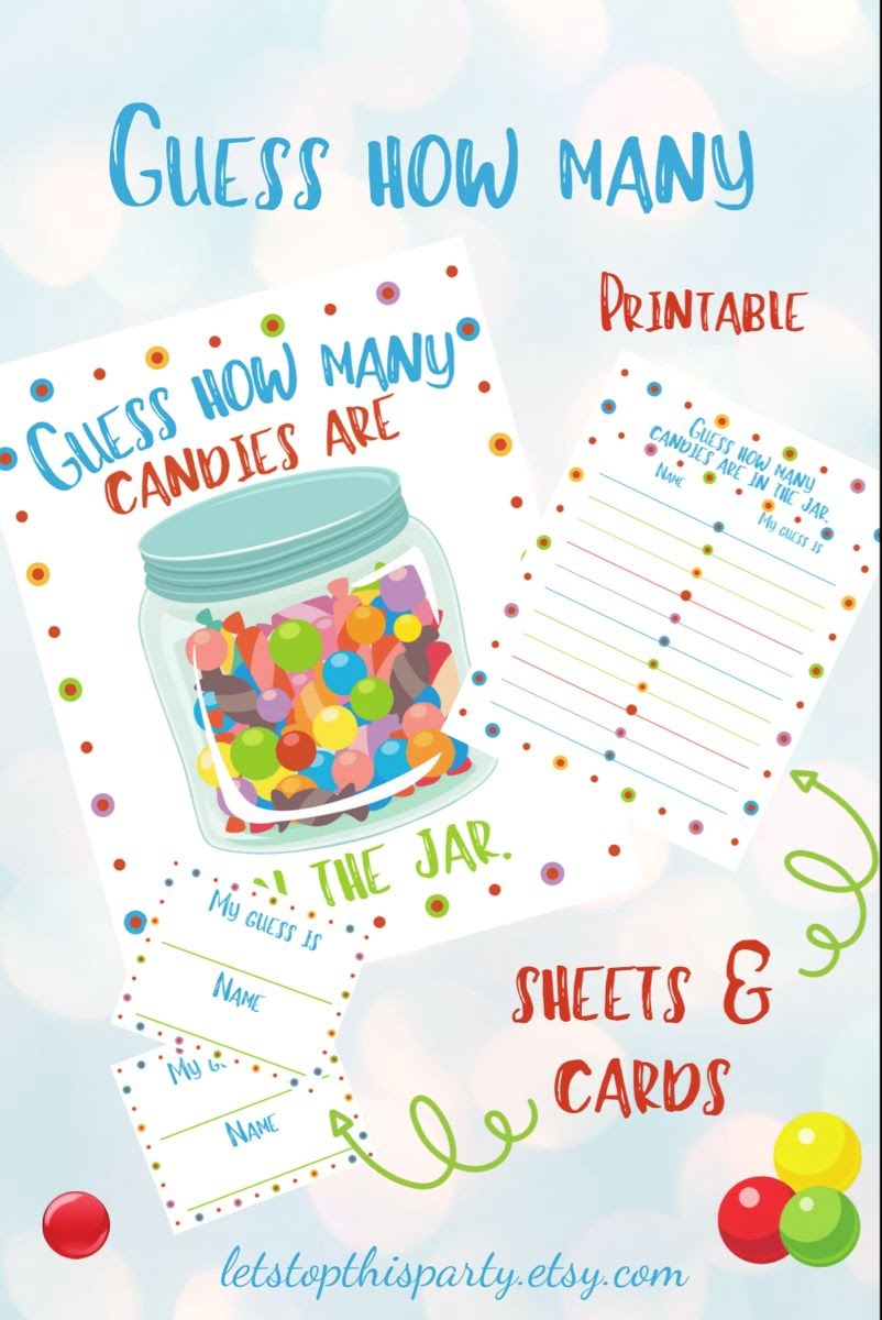 Printable Candy Jar Guessing Game Template Free Printable